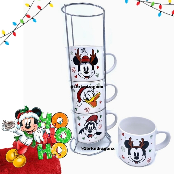 Disney | Dining | Nwt Stacking Cups 4 Piece Disney Coffee Tea Mugs ...